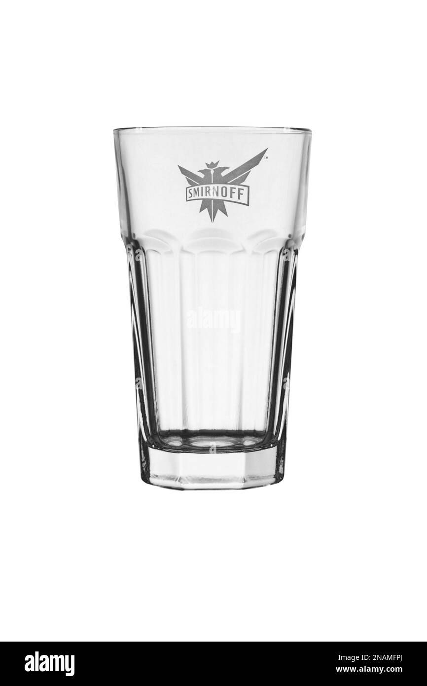 New clean empty high glass isolated on white background, one, glas ...