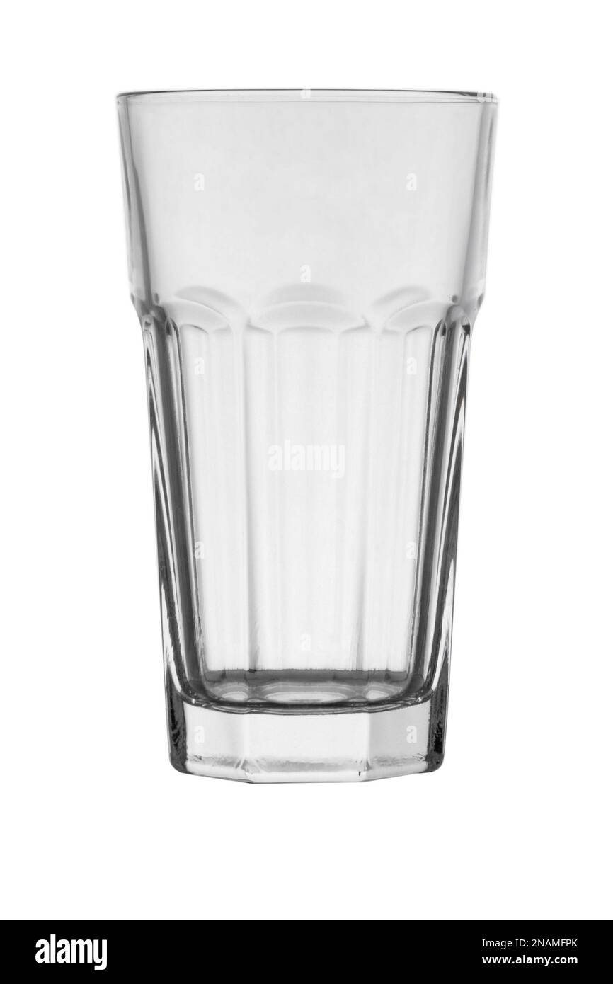 New clean empty high glass isolated on white background, one, glas ...