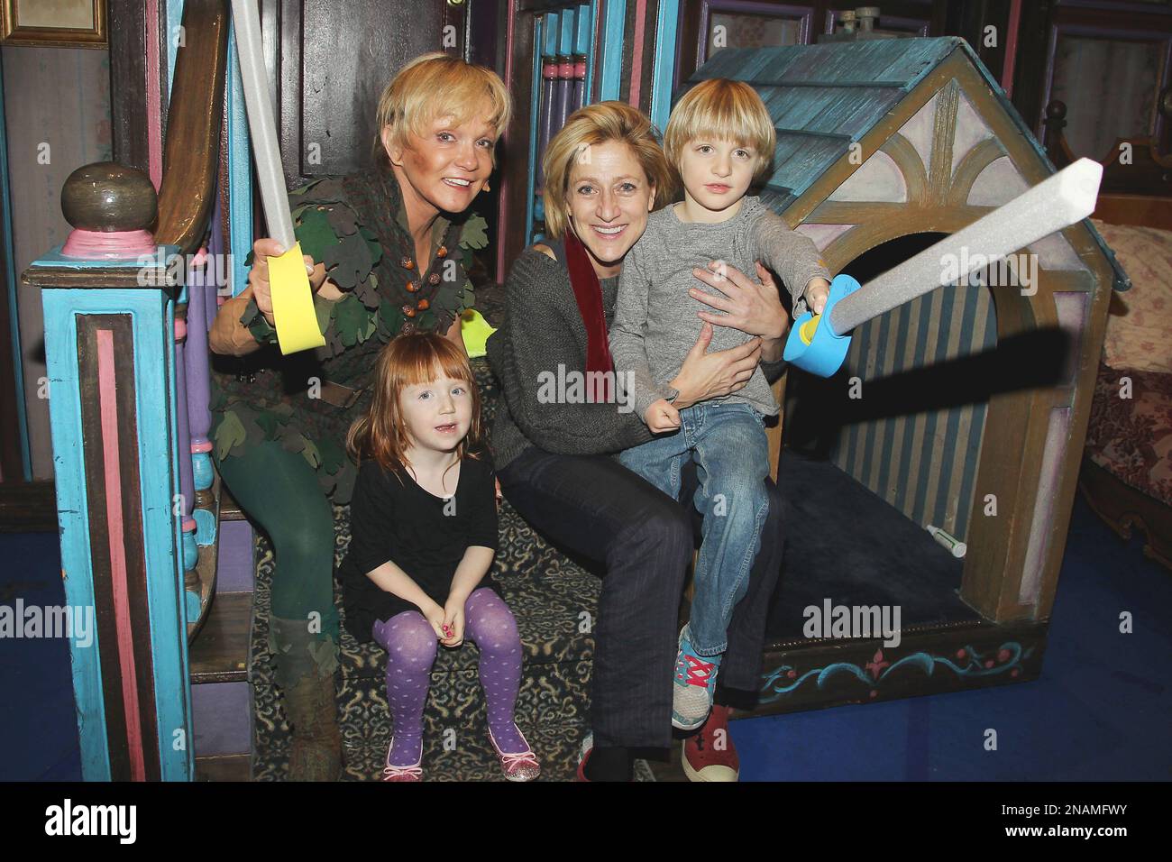 In this photo provided by StarPix, actress Cathy Rigby, left, welcomes ...