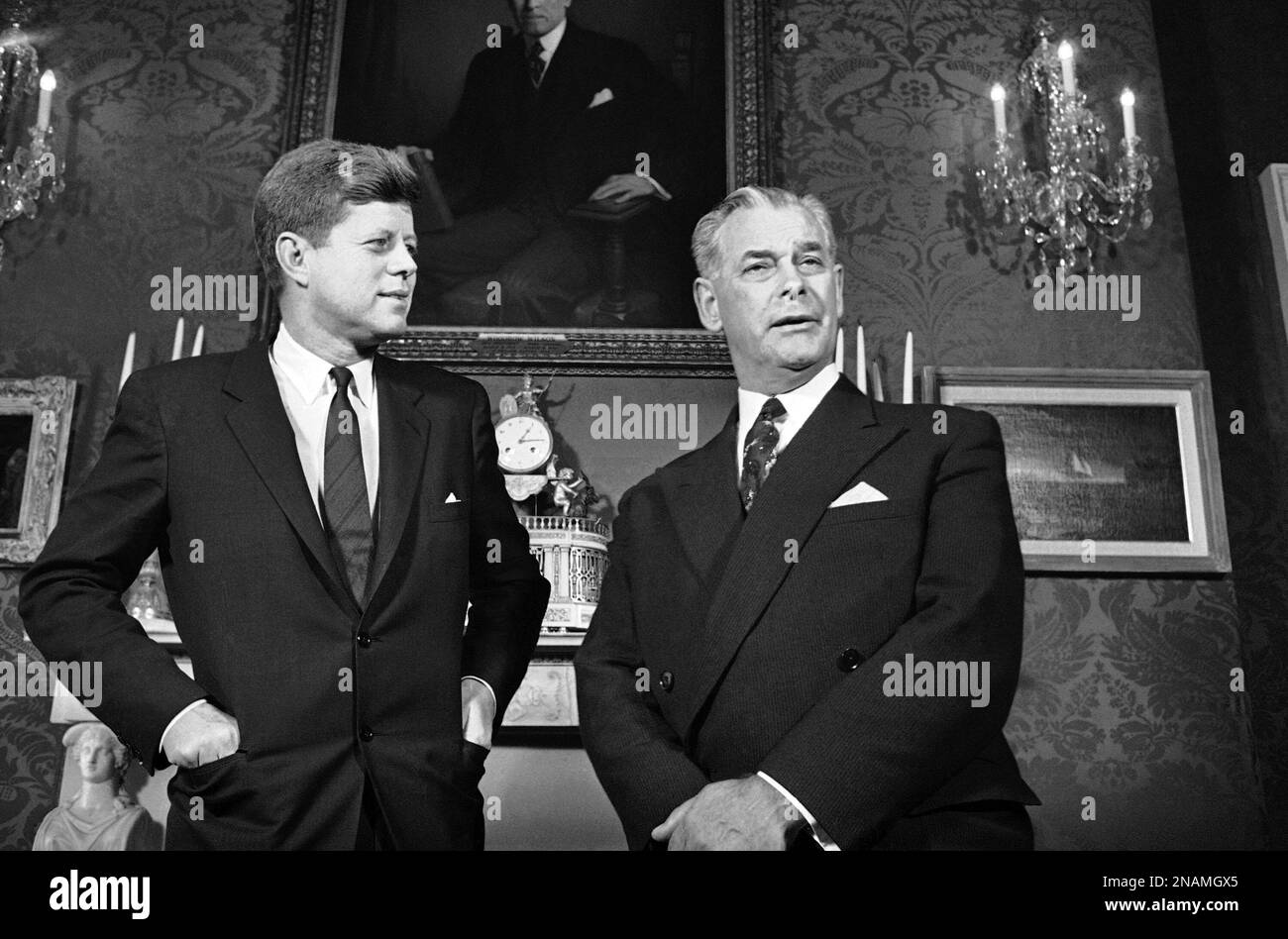Prime Minister Keith Holyoake of New Zealand and President John F ...