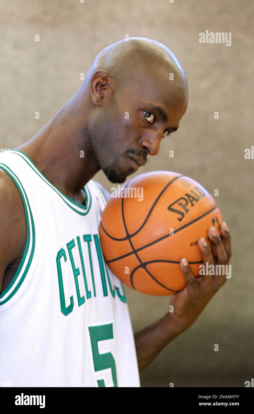 Boston Celtics NBA basketball player Kevin Garnett poses for a photo ...
