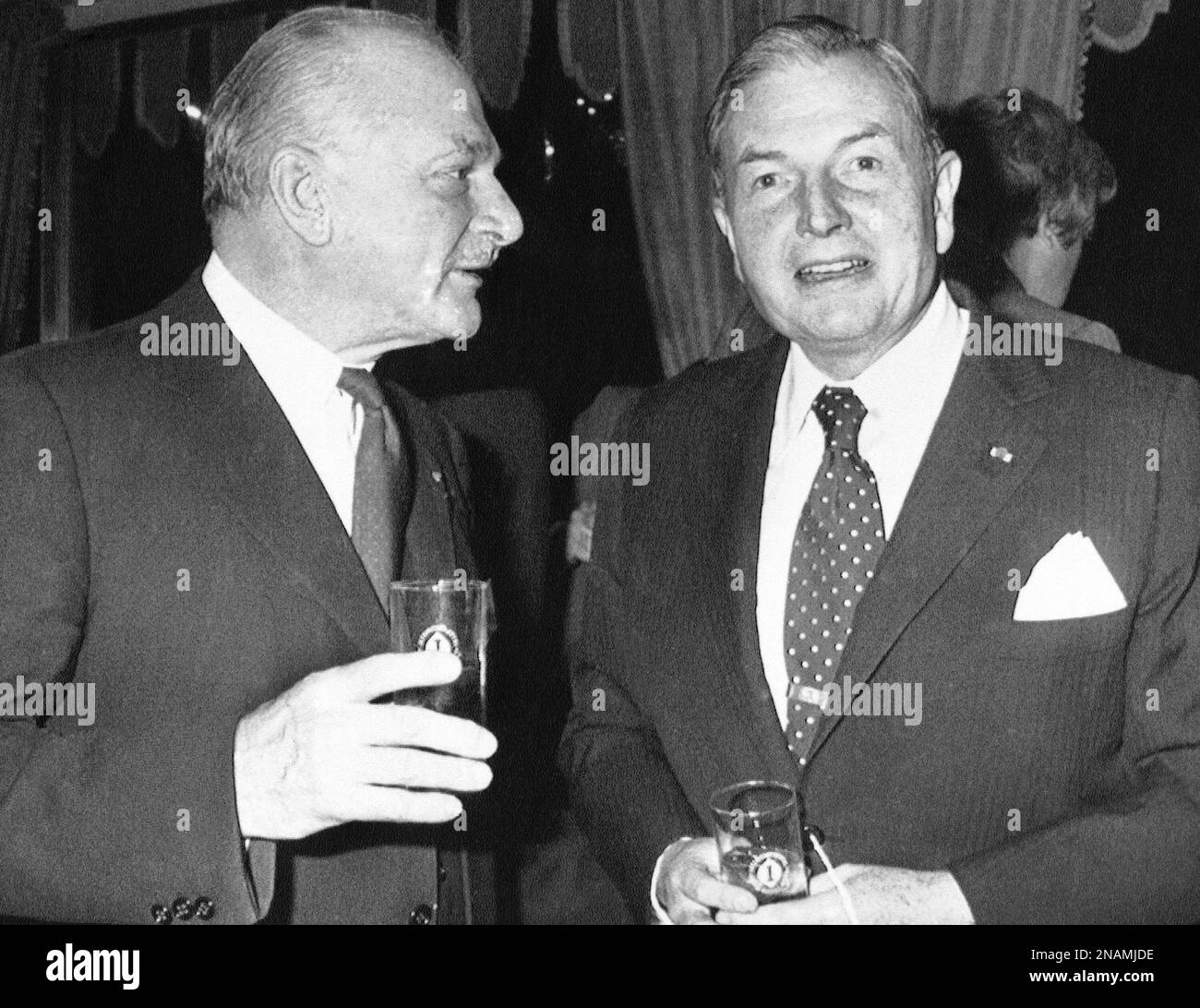 David Rockefeller, chairman of the Chase Manhattan Bank, right, with ...