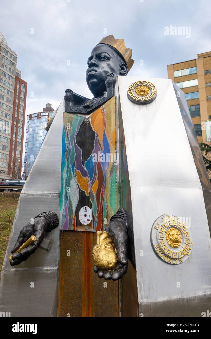 Notorious BIG B.I.G. sculpture in downtown Brooklyn New York City Stock ...