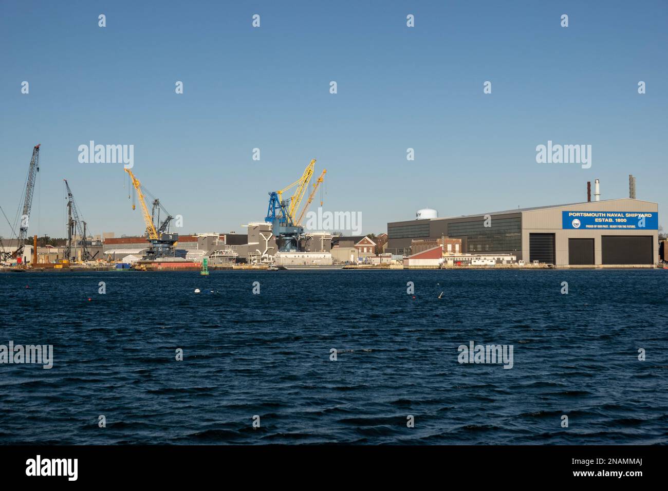 Portsmouth Naval Shipyard in Kittery Maine across the river from ...