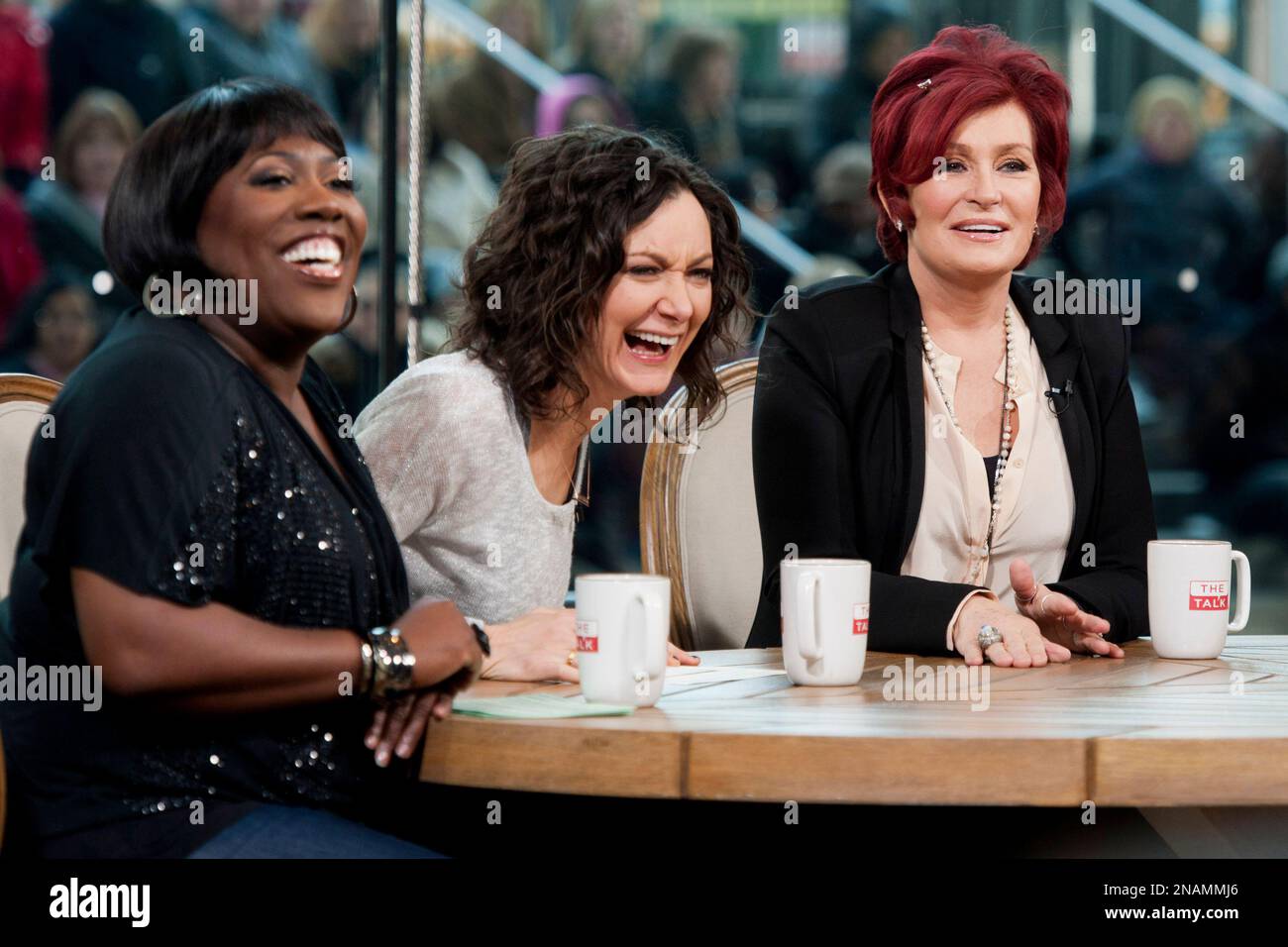 Co-hosts, from left, Sheryl Underwood, Sara Gilbert and Sharon Osbourne ...