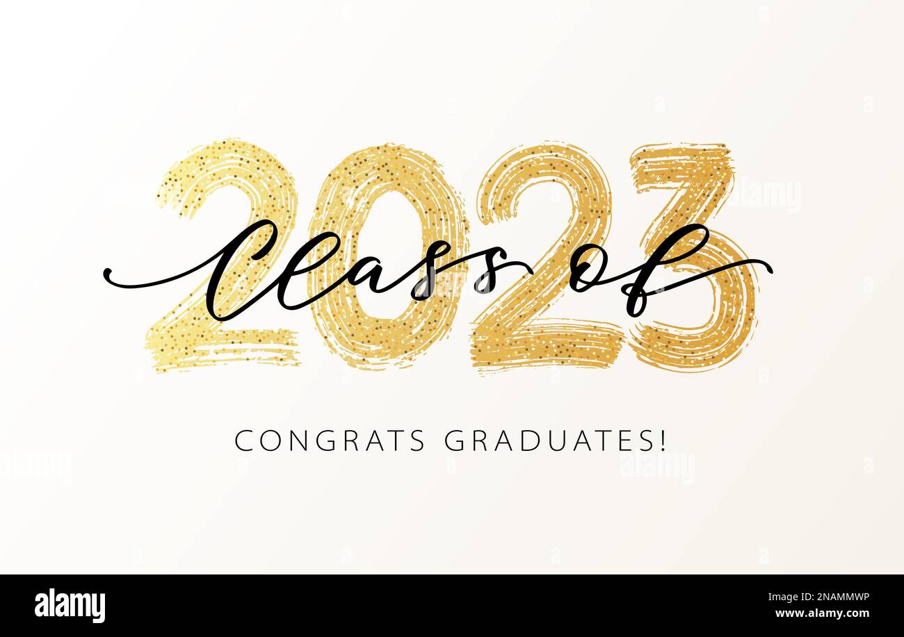 Class of 2023. Modern calligraphy. Hand drawn brush lettering logo ...