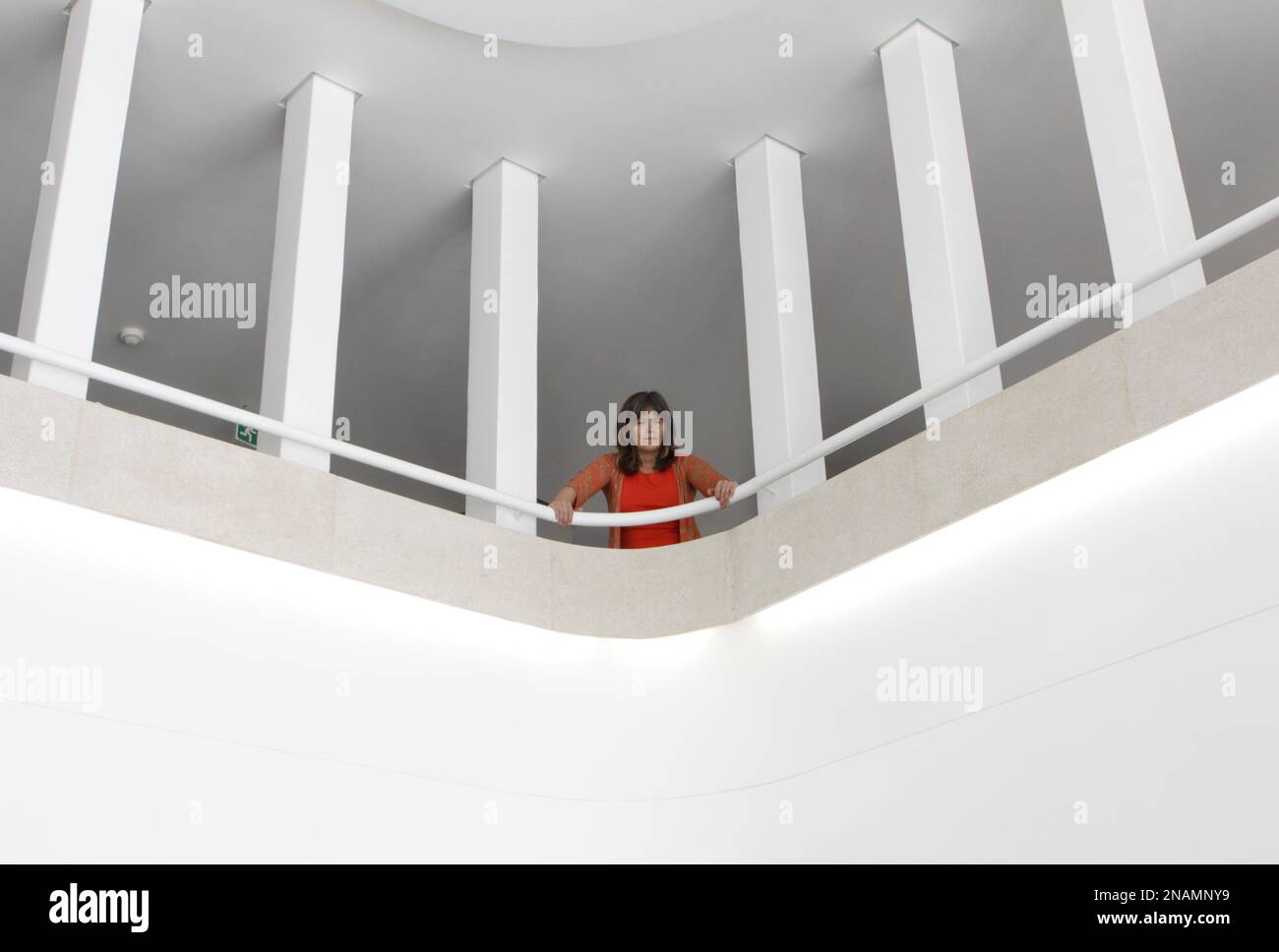 This Oct. 11, 2011 photo shows curator Fiona Rankin-Smith on a level at ...