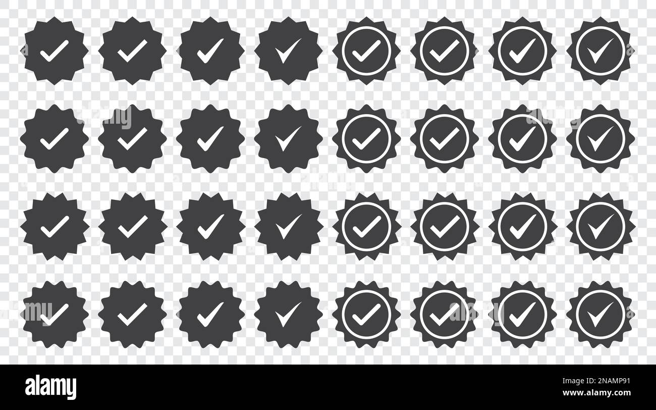 Check mark icons verification Stock Vector Images - Alamy