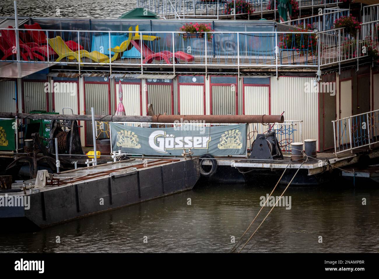 Picture of a sign with the logo of Gosser Beer taken on a cafe in ...
