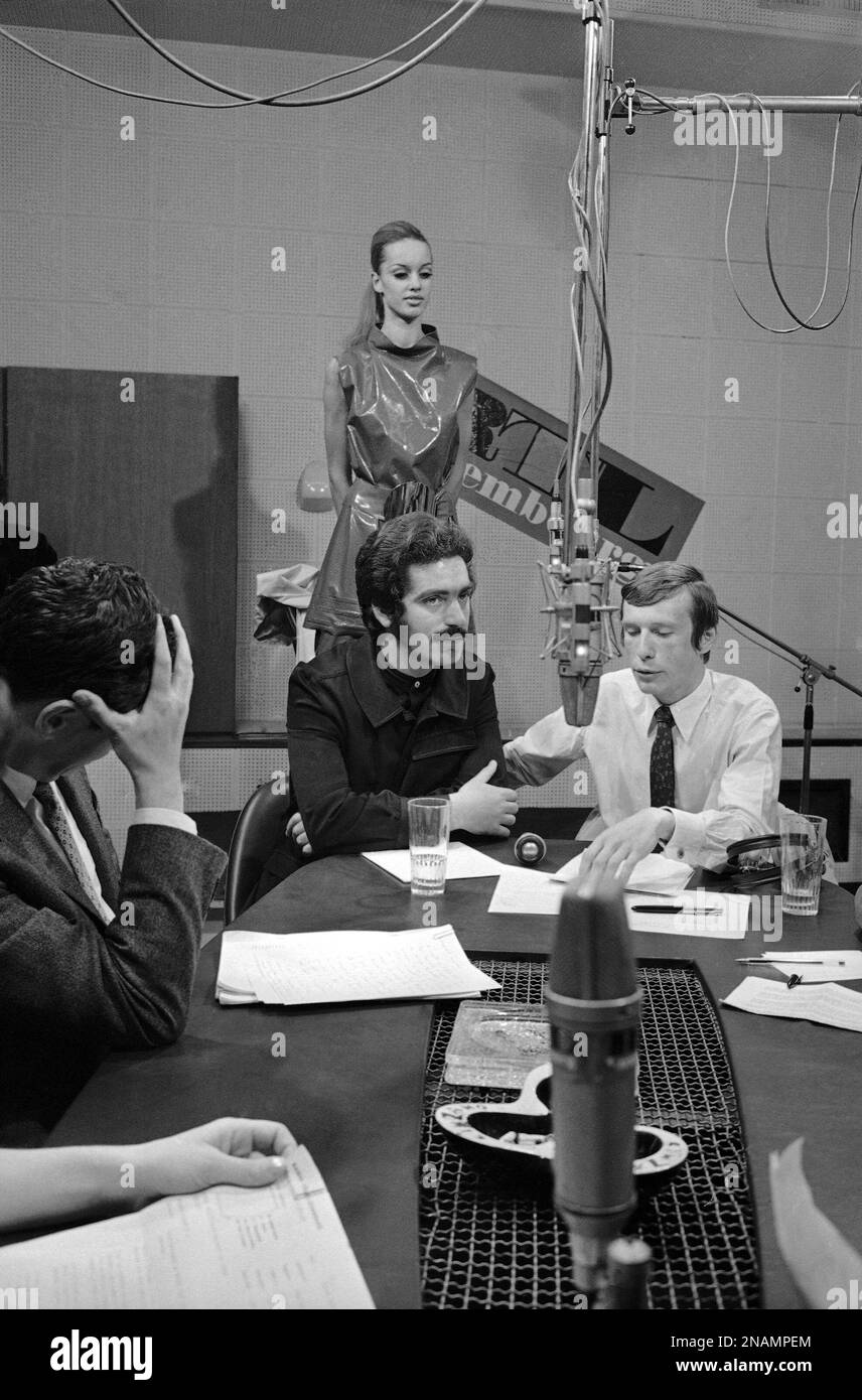 Franco-Spanish fashion designer Paco Rabanne, second from left, is ...