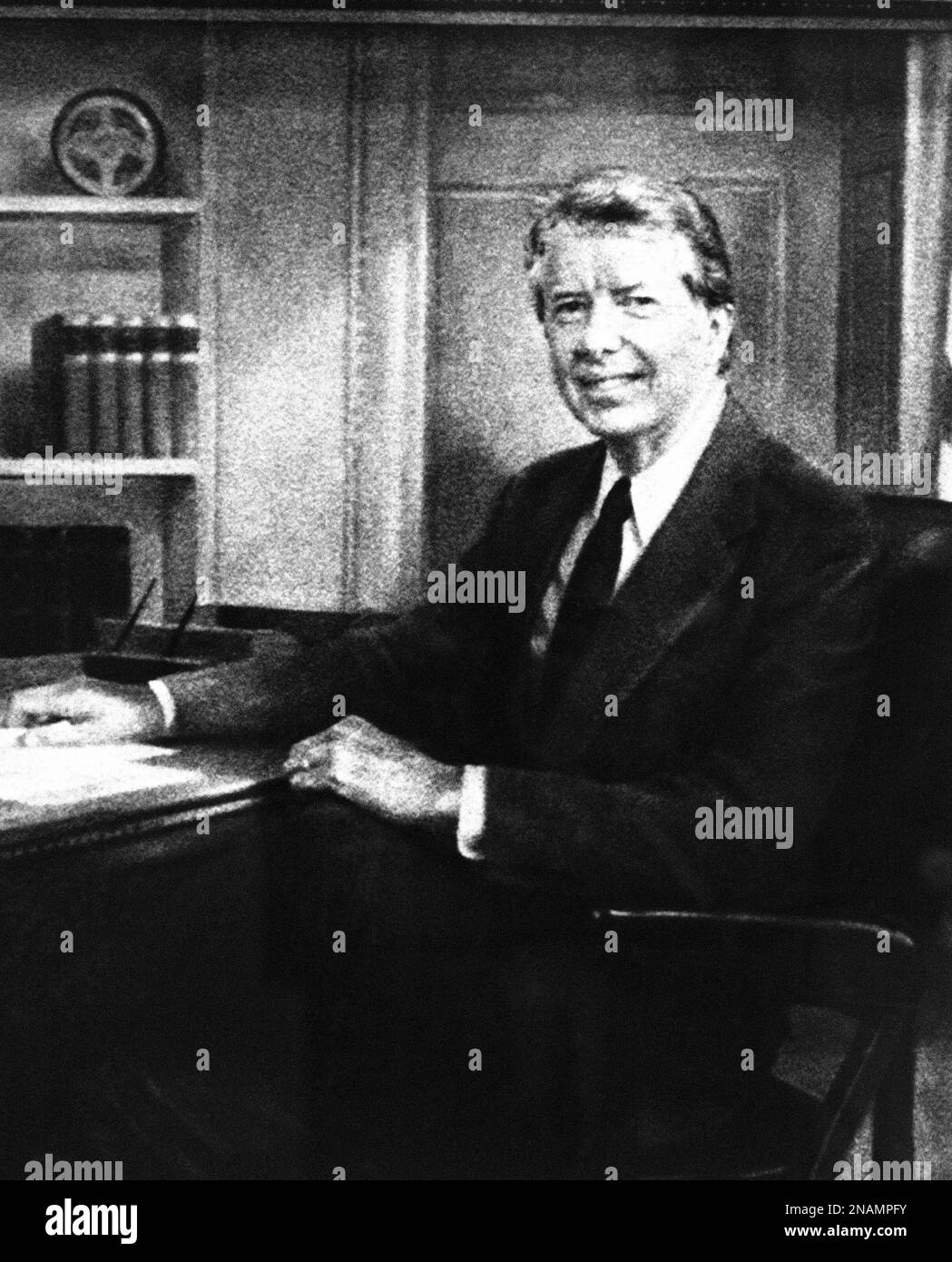 An undated portrait of President Jimmy Carter, by painter Robert ...