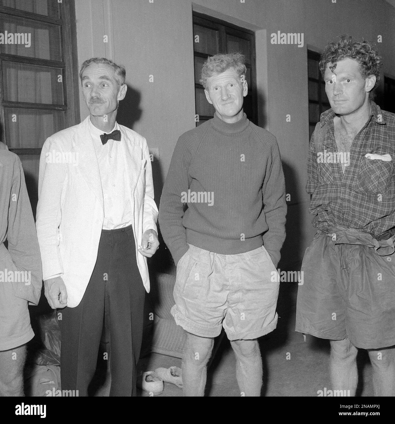 Colonel John Hunt, center, leader of the British Everest Expedition ...