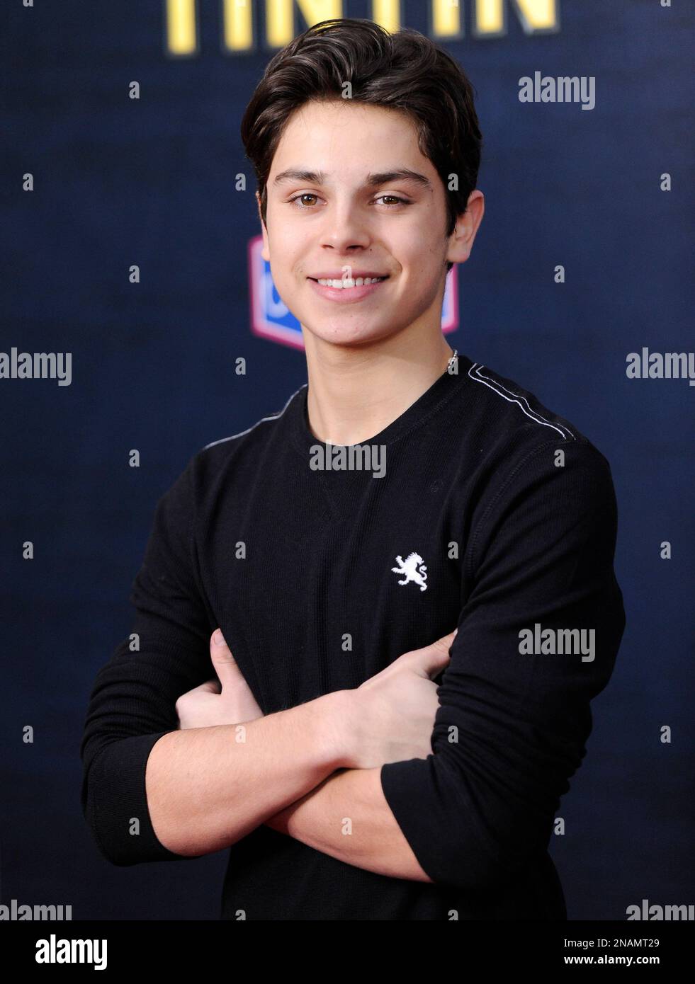 Actor Jake T. Austin attends the premiere of "The Adventures of Tintin ...