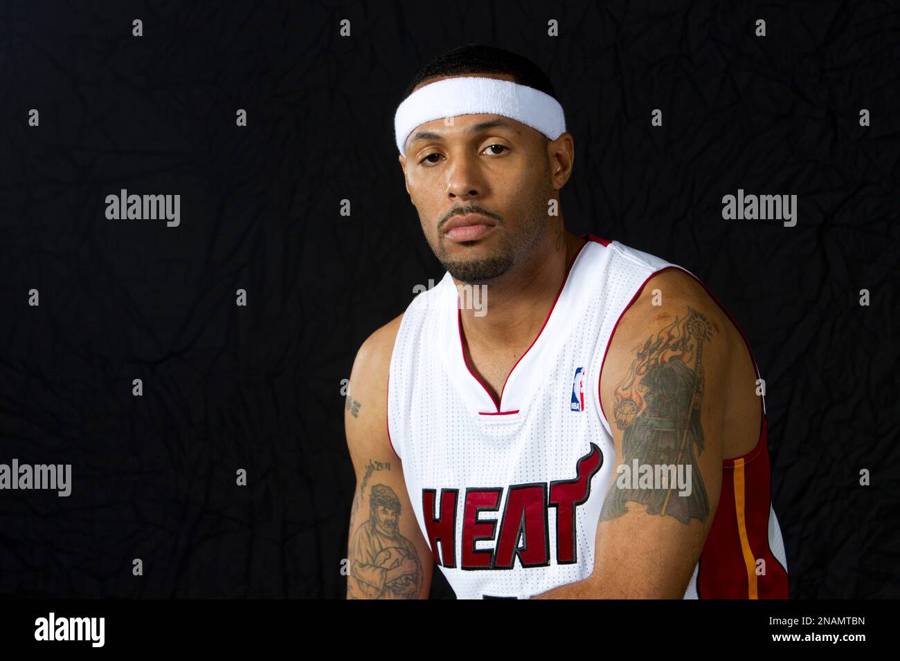 Miami Heat player Eddie House poses for photos during the team's media ...