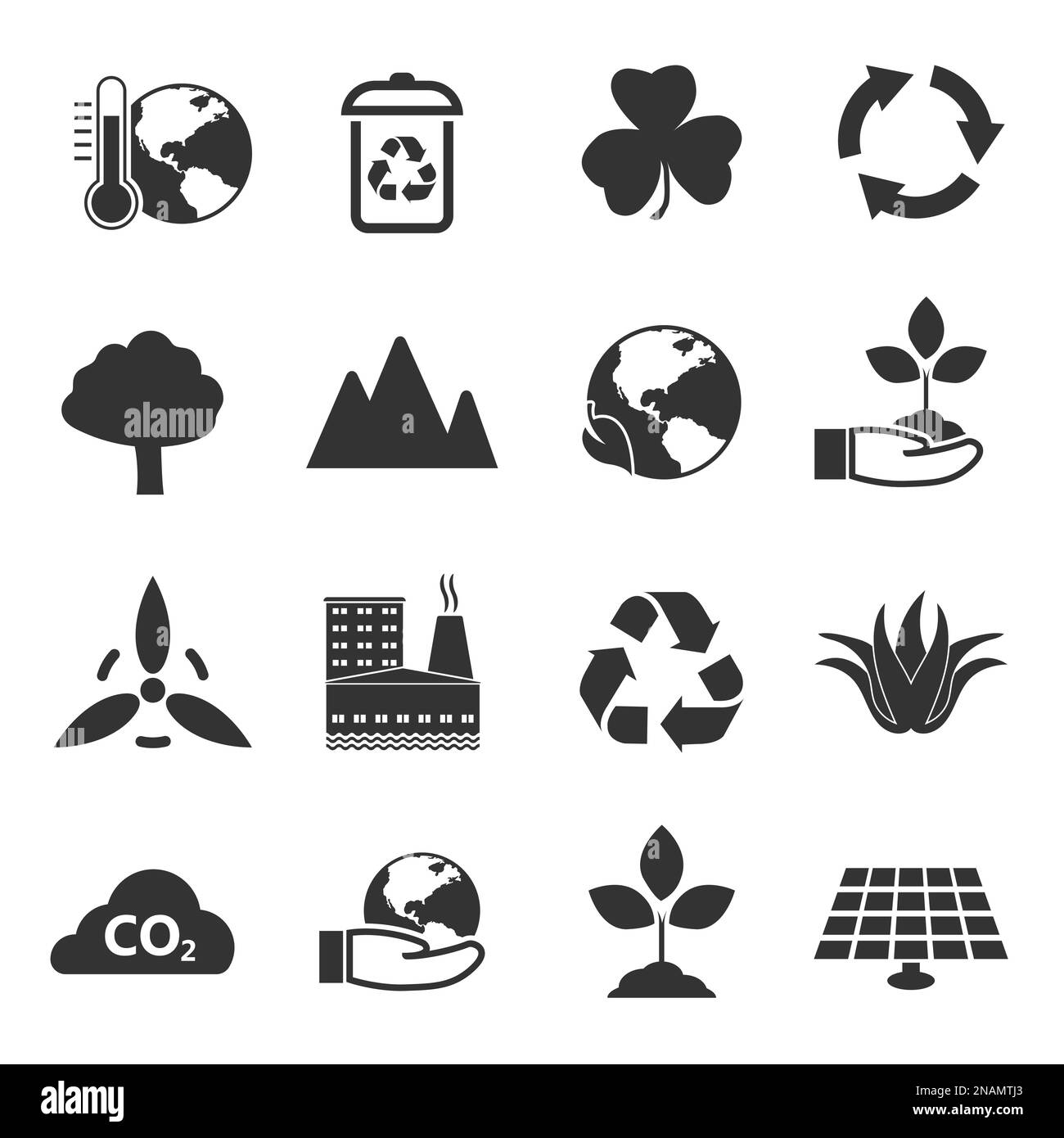 Set of nature and eco icons in simple design. Vector illustration Stock ...
