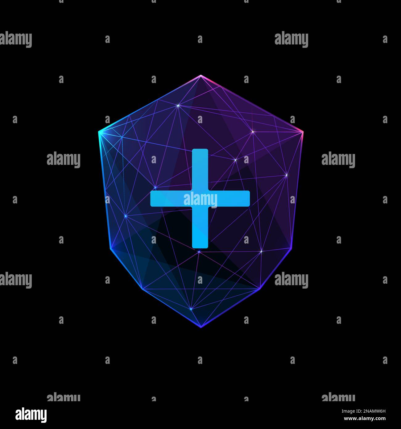 Health shield on black background. Insurance and assurance concept ...