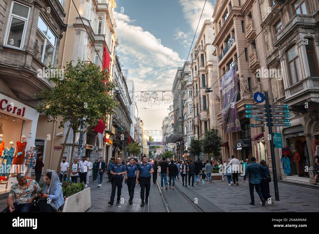 Picture of a populous crowd walking on the pedestrian street of ...