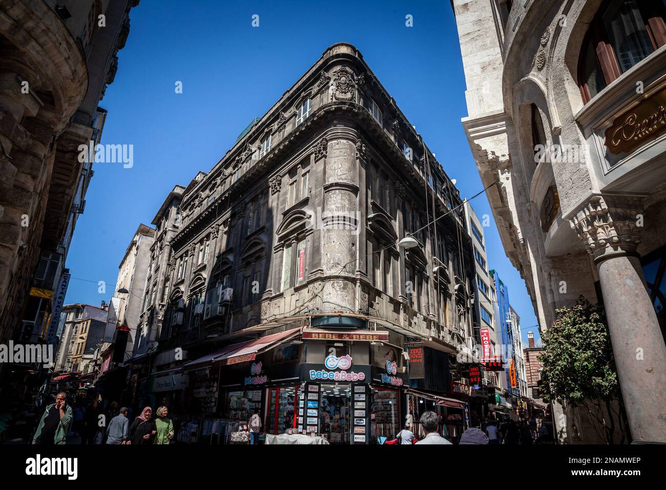 Picture of an crowded street in istanbul, Turkey; with few pedestrians ...