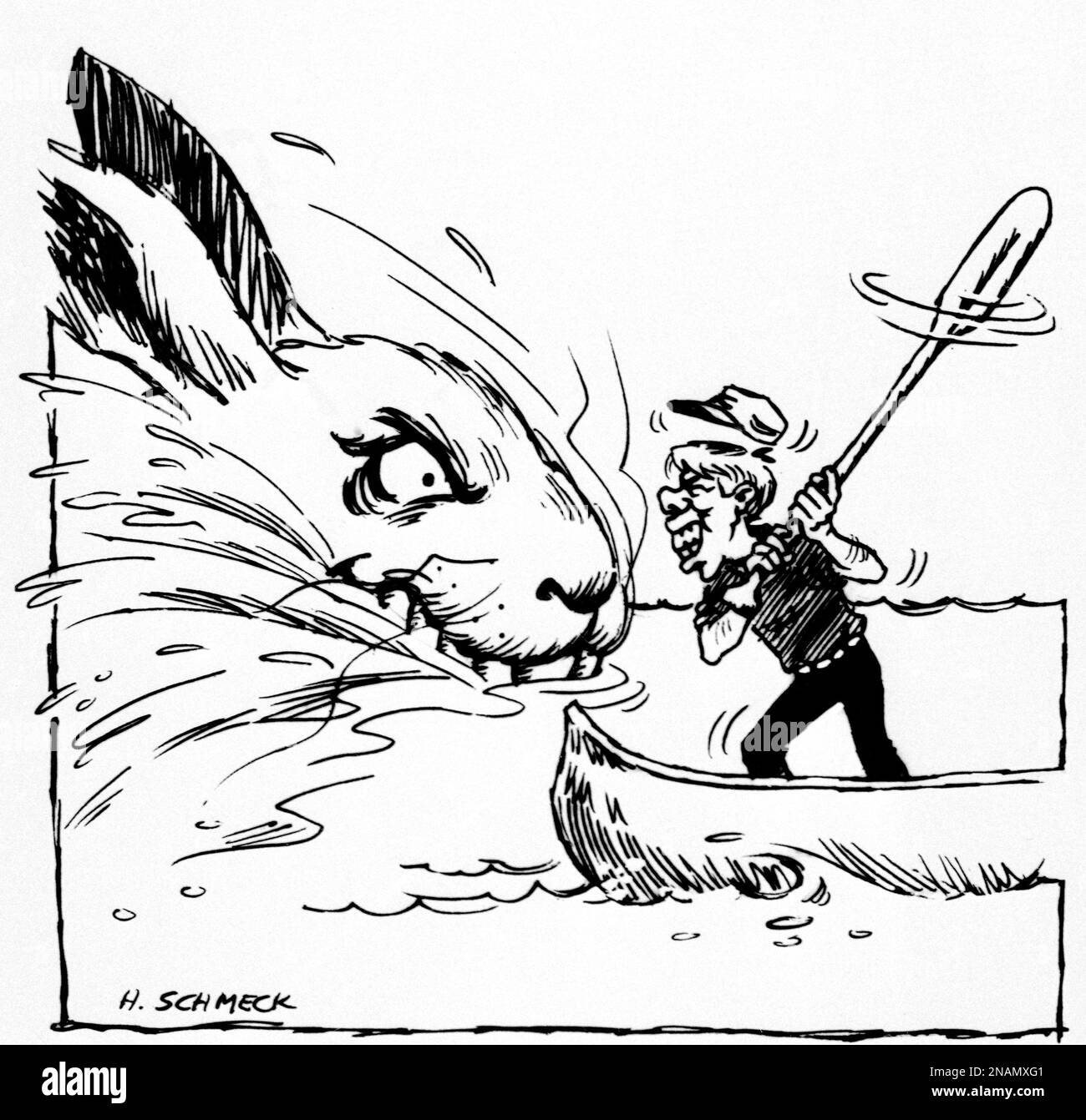 President Jimmy Carter wards off a killer rabbit attack with a canoe ...