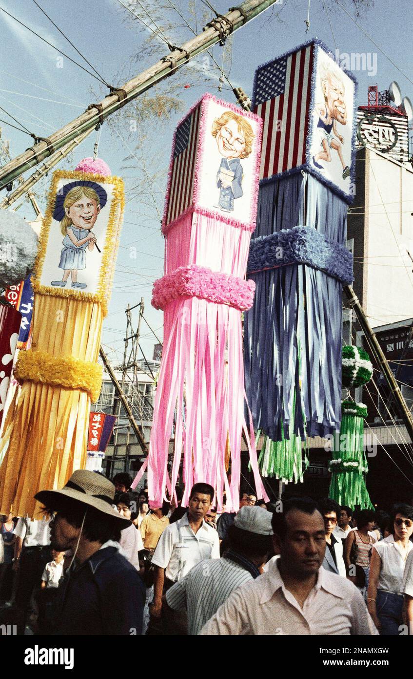 Members of the Jimmy Carter family are depicted in colorful paper ...