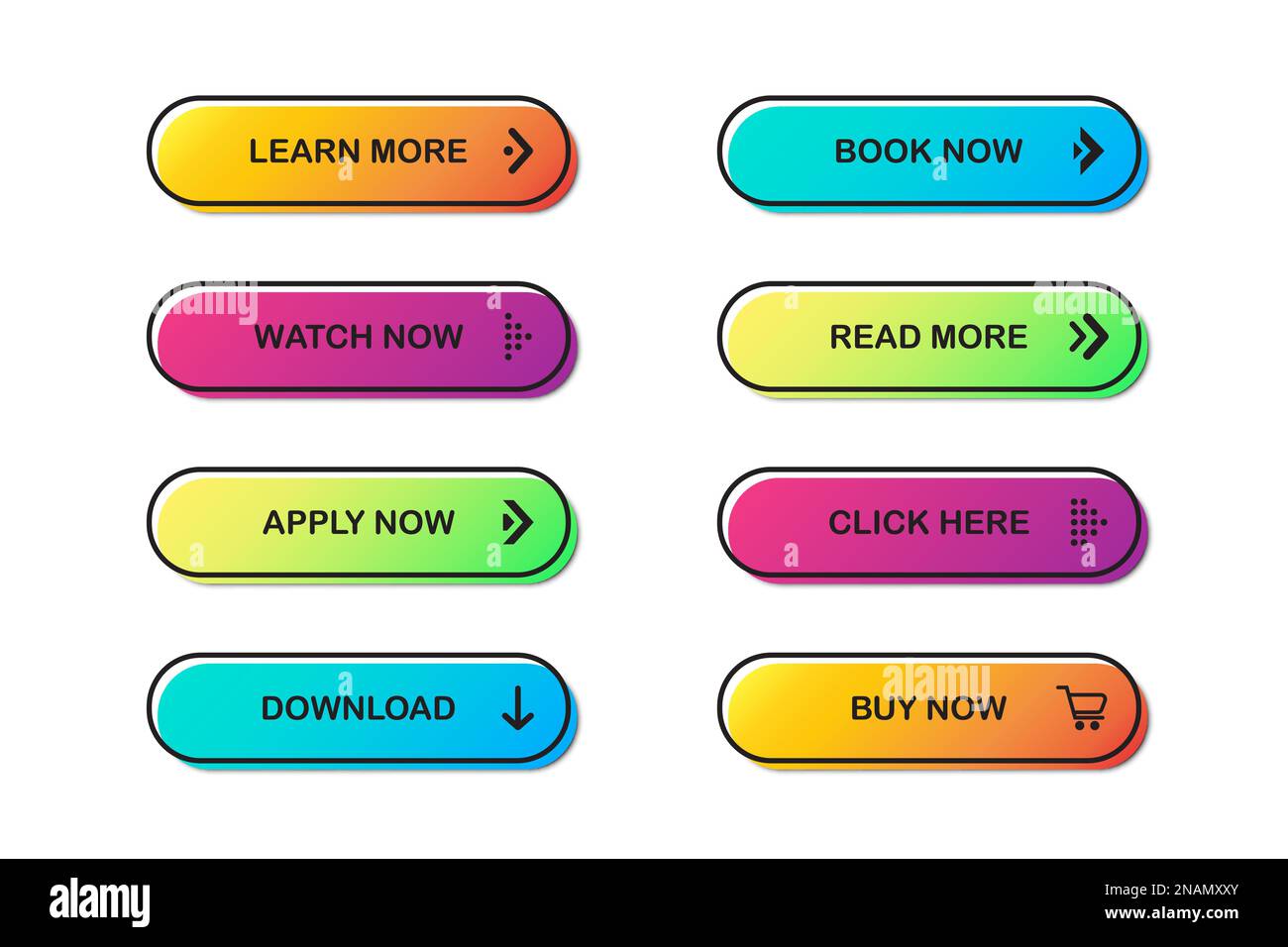 Set of website buttons. Vector illustration eps10 Stock Vector Image ...