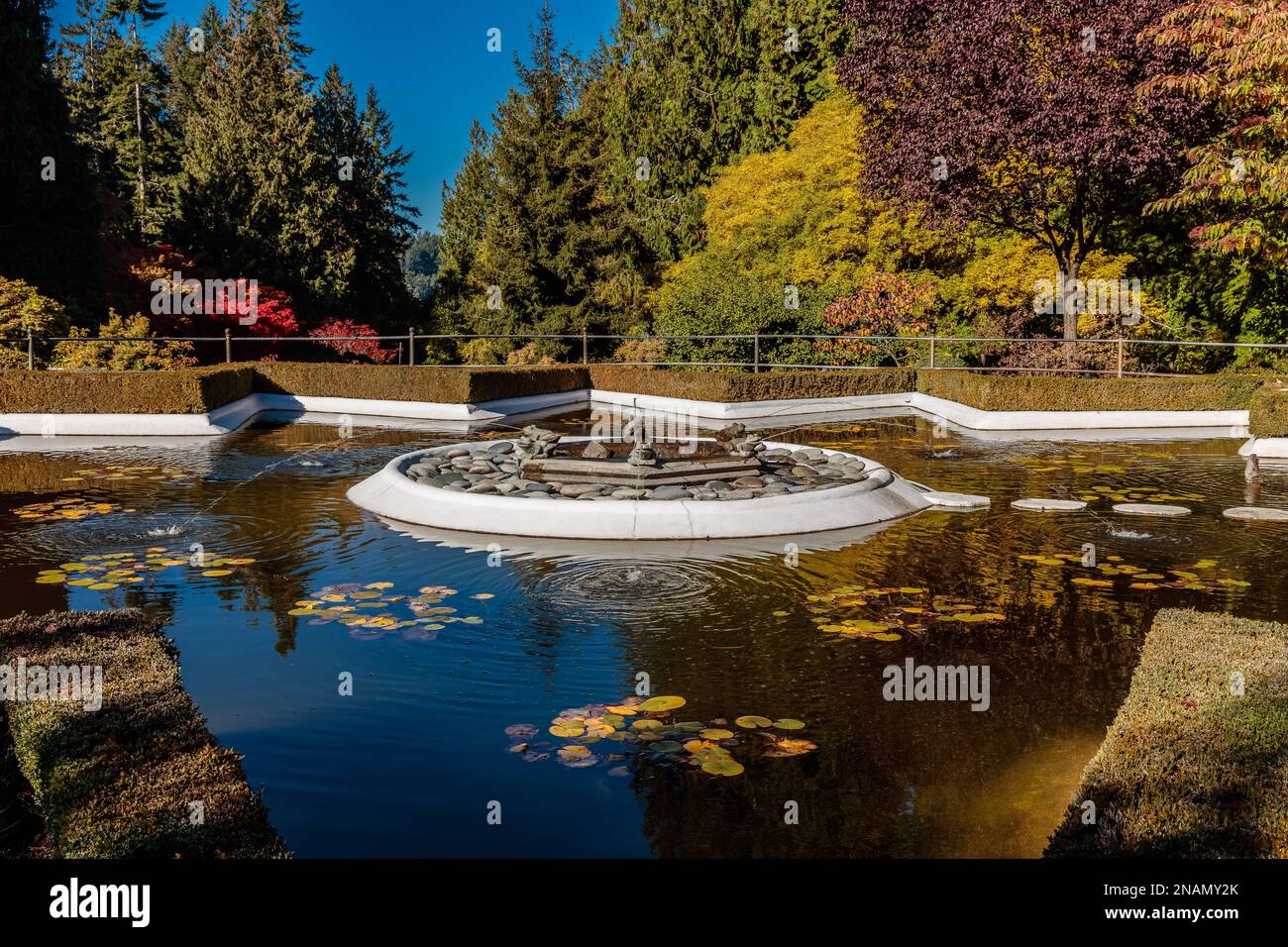 Lush gardens of Butchart in Victoria BC Canada, scenic view of colorful ...