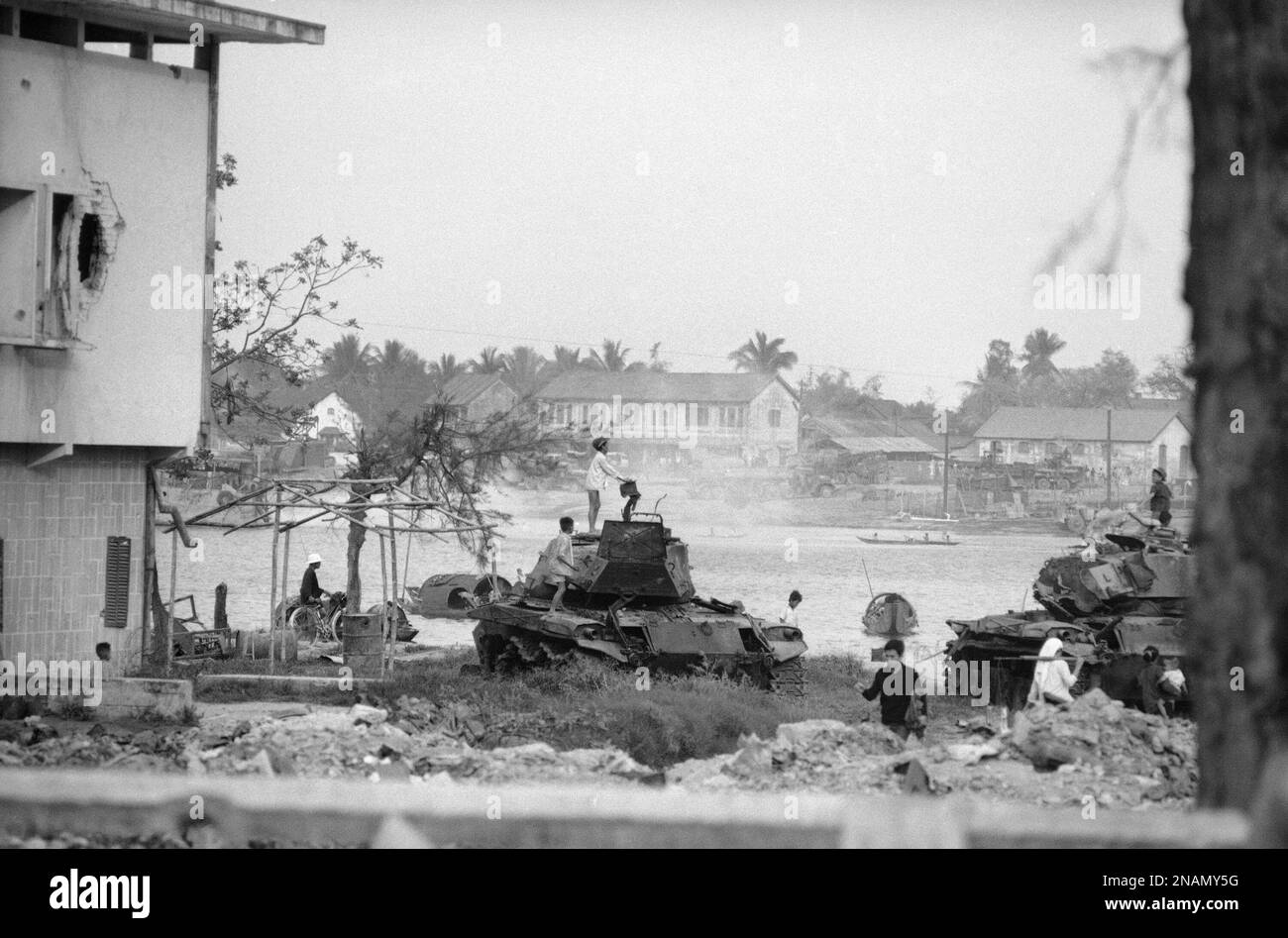 Scene during the Vietnam War in Vietnam in March 1968. (AP Photo/Eddie ...