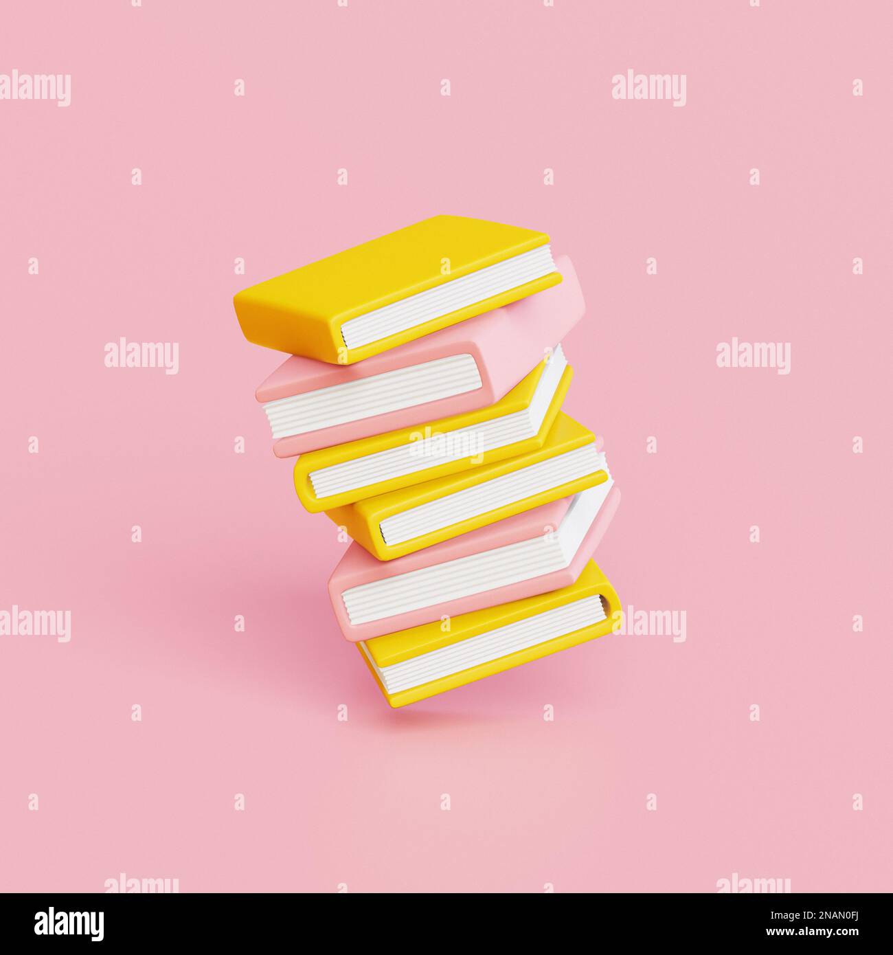 School supplies icon. Stack of books. 3D render Stock Photo - Alamy