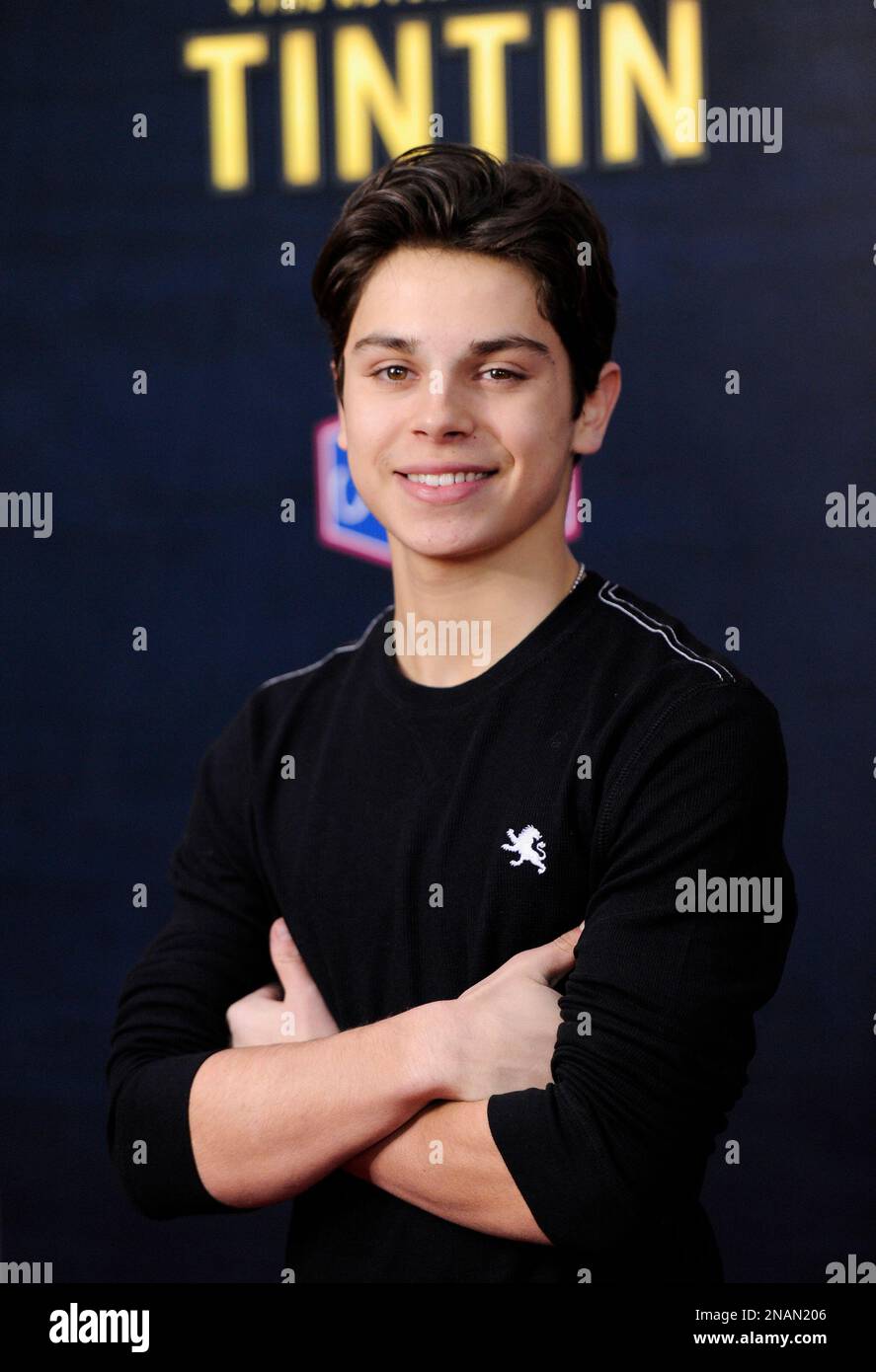 Actor Jake T. Austin attends the premiere of "The Adventures of Tintin ...