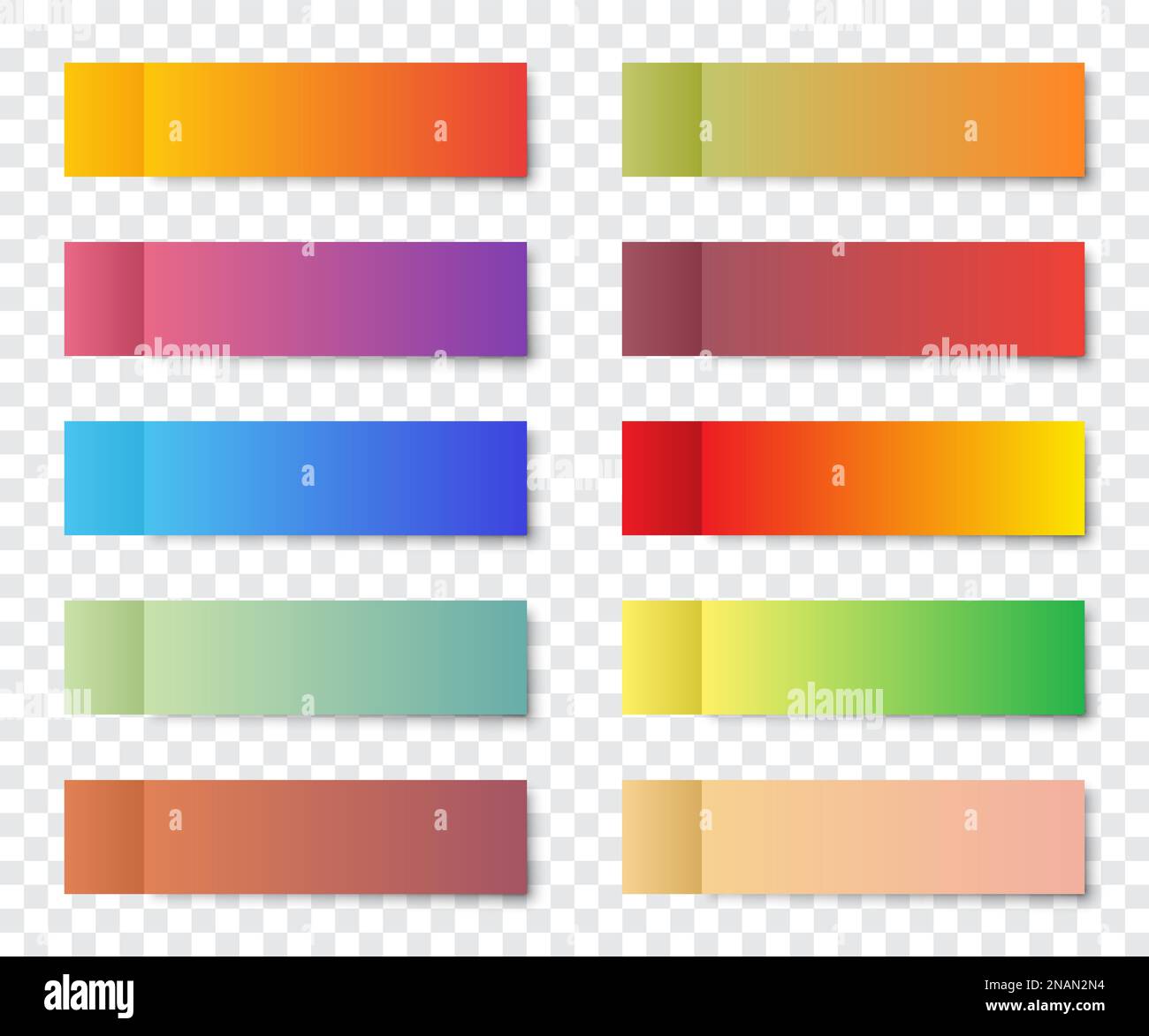 Set of post note stickers with shadow on a transparent background Stock ...