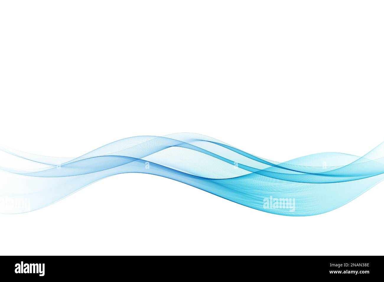 Blue abstract flow of wavy lines on a white background. Design element ...