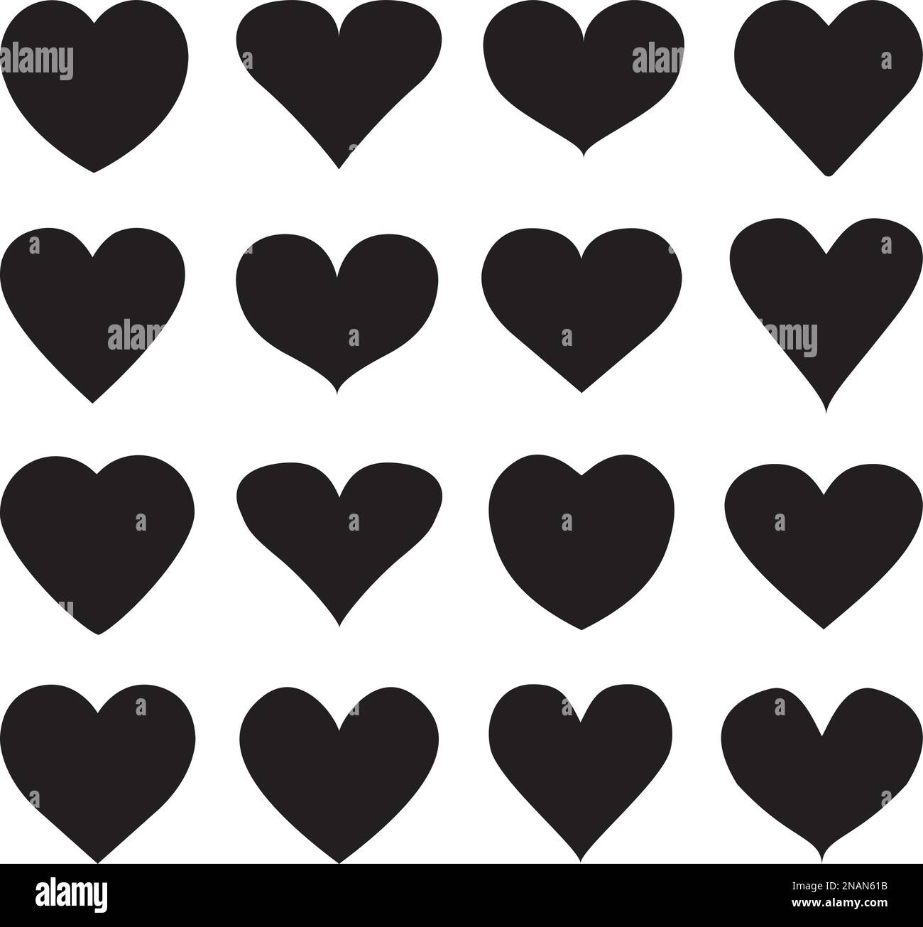 Set of different shape heart icons for design Stock Vector Image & Art ...