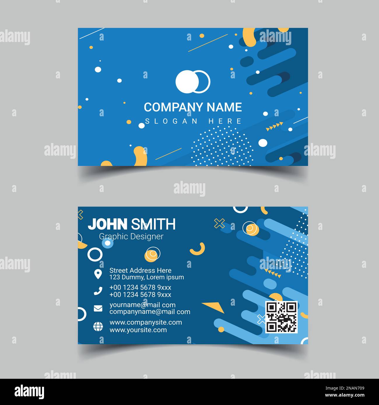 Professional business card design template for company or business. Two ...