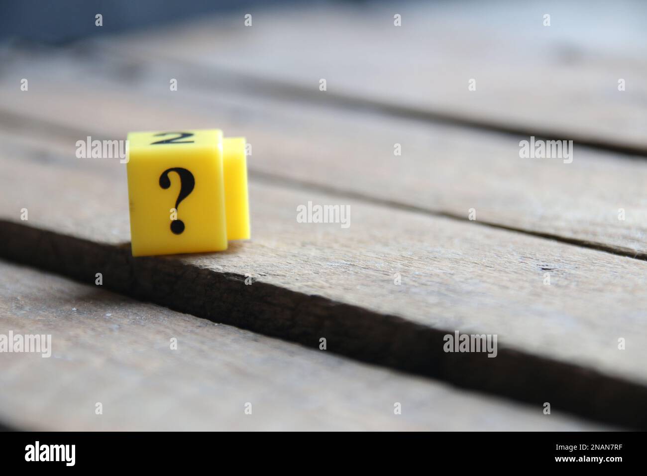 Question mark on a yellow cube. Place for text. Vintage style Stock ...