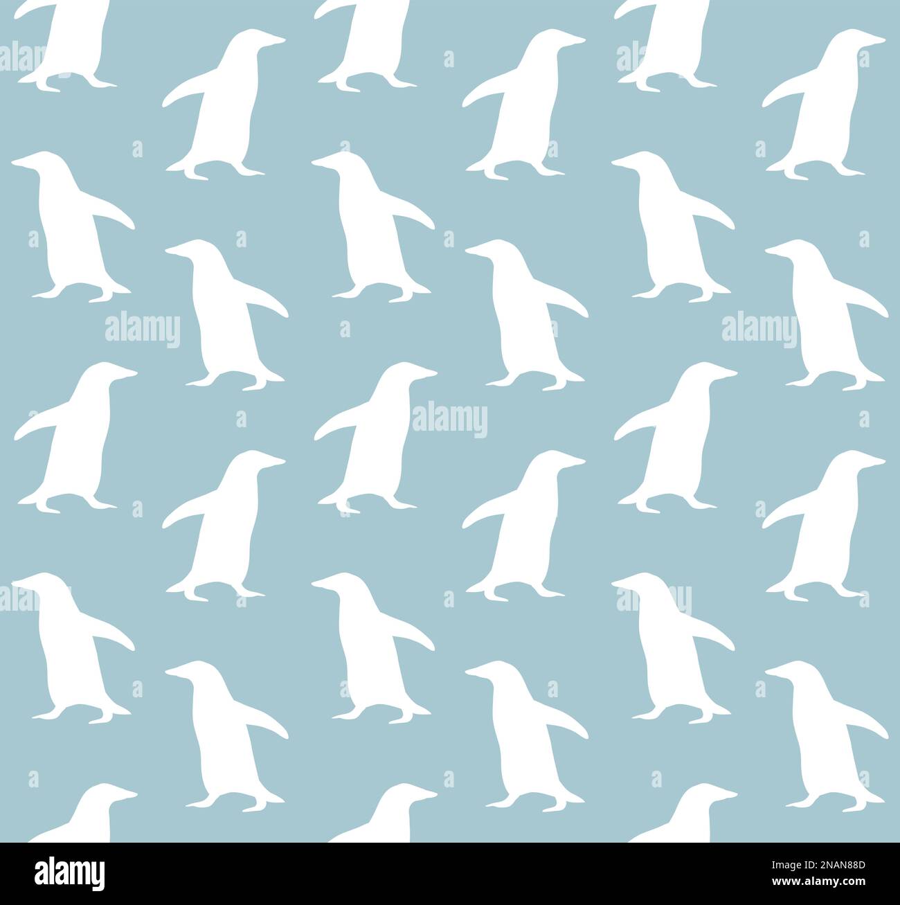Vector seamless pattern of flat penguin silhouette Stock Vector Image ...