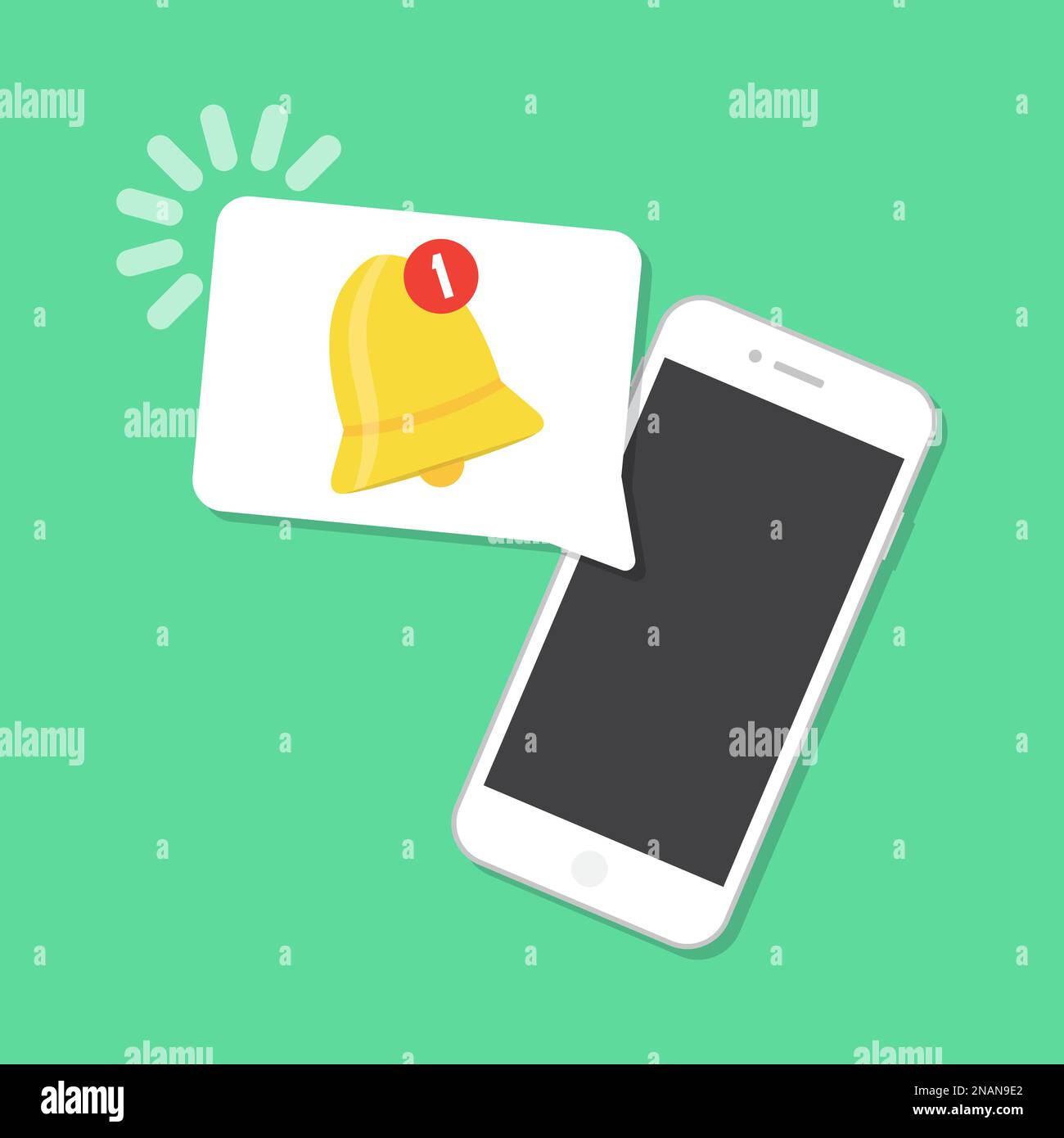 New notification arrived on the smartphone. Notification concept Stock ...