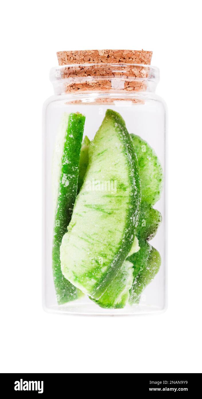 Slices of dried pummelo isolated on white background. Top view. Dried ...