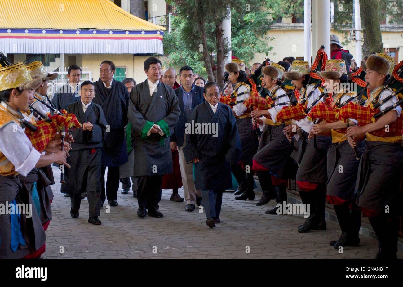 Prime Minister of the Tibetan government-in-exile Lobsang Sangay ...