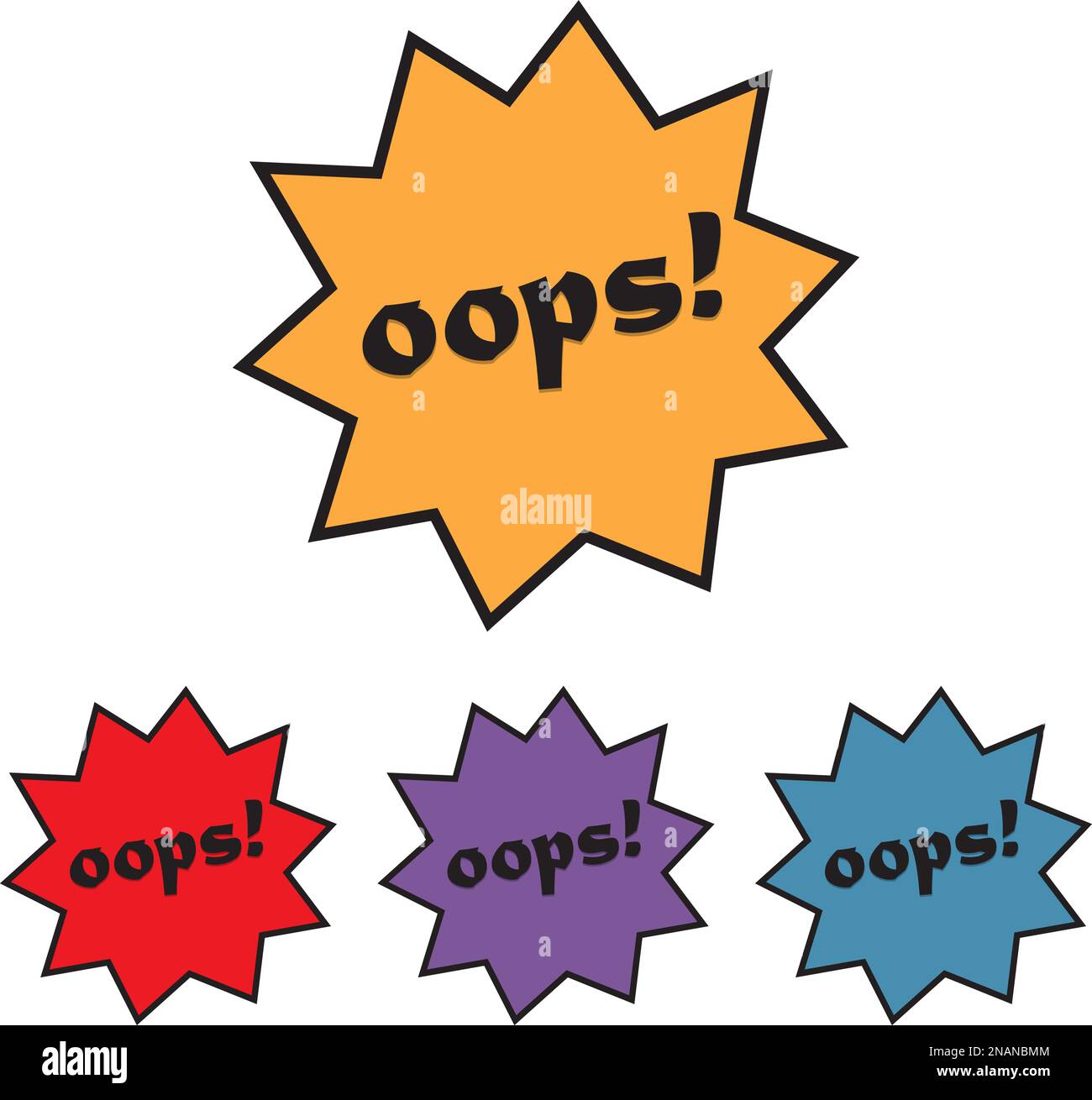 Comic boom oops icon set in a flat design Stock Vector Image & Art - Alamy