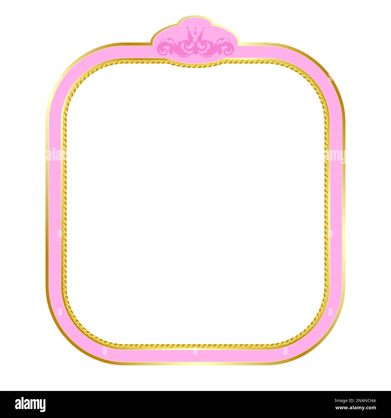 Golden and pink fantasy frame for princess portrait. Vector ...