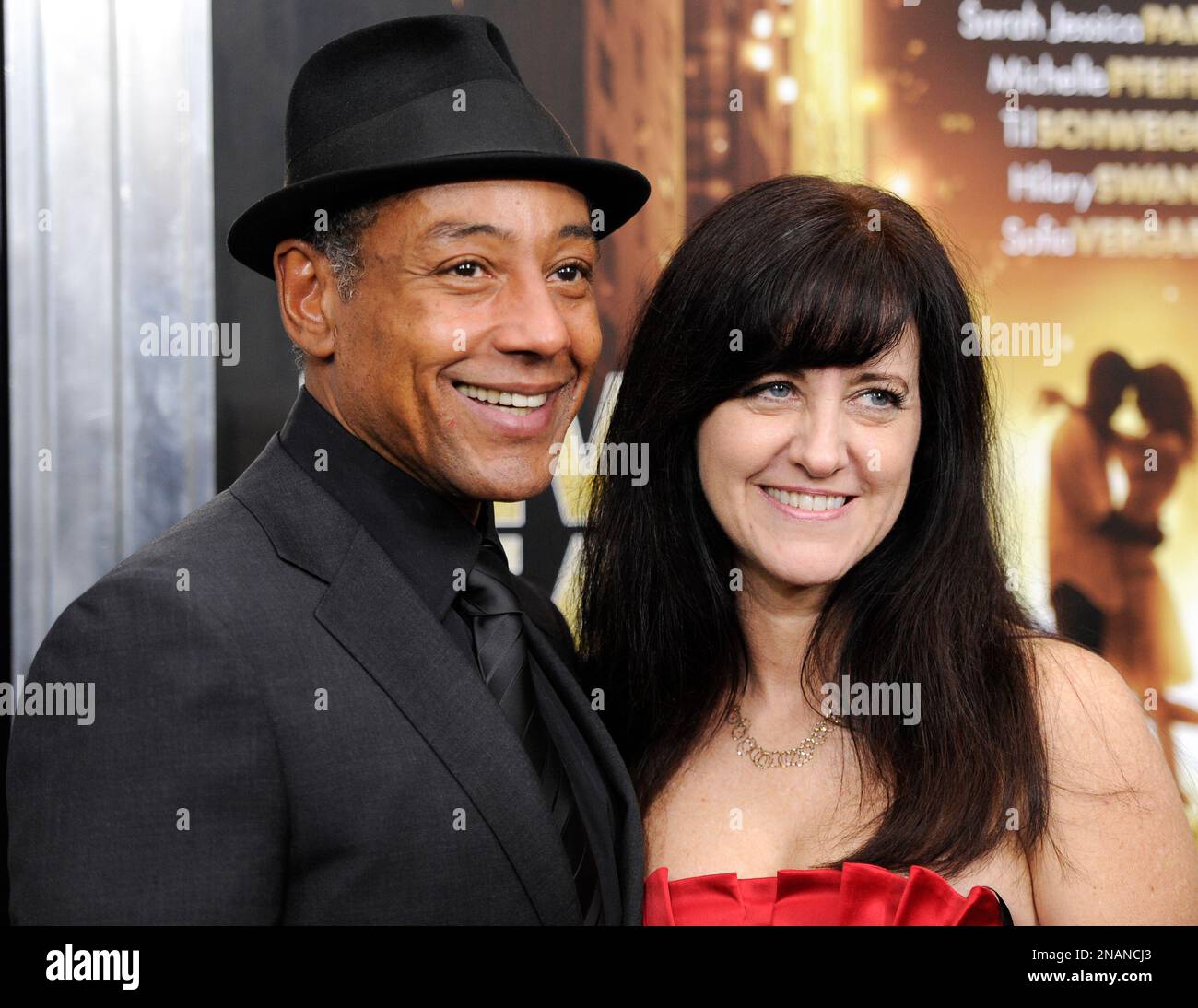 Giancarlo Esposito and Terry Barone attend the premiere of "New Year's ...