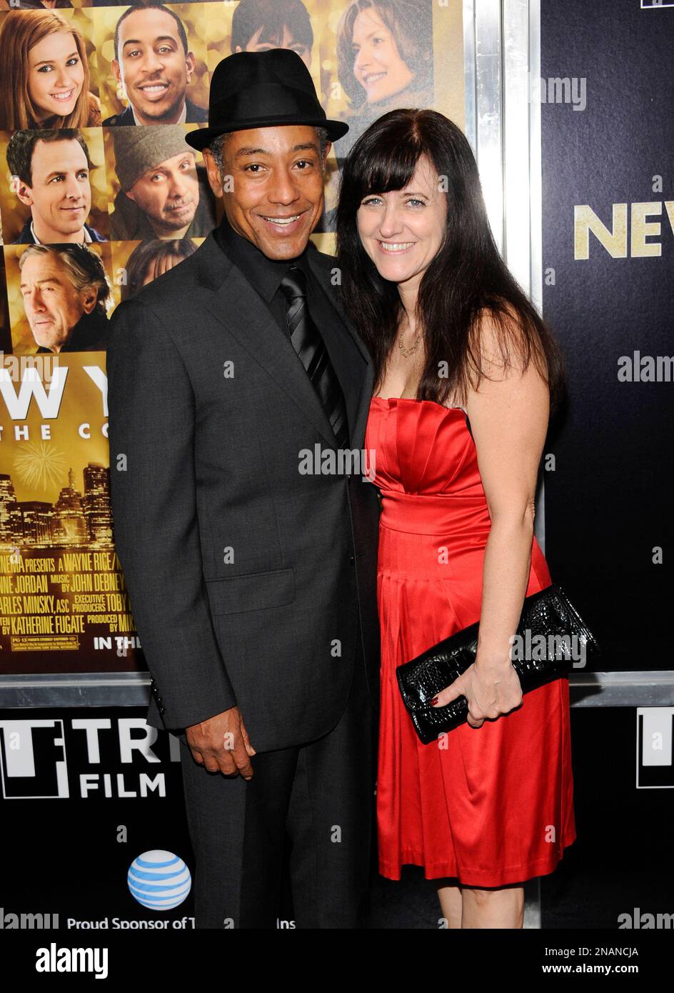 Giancarlo Esposito and Terry Barone attend the premiere of "New Year's ...