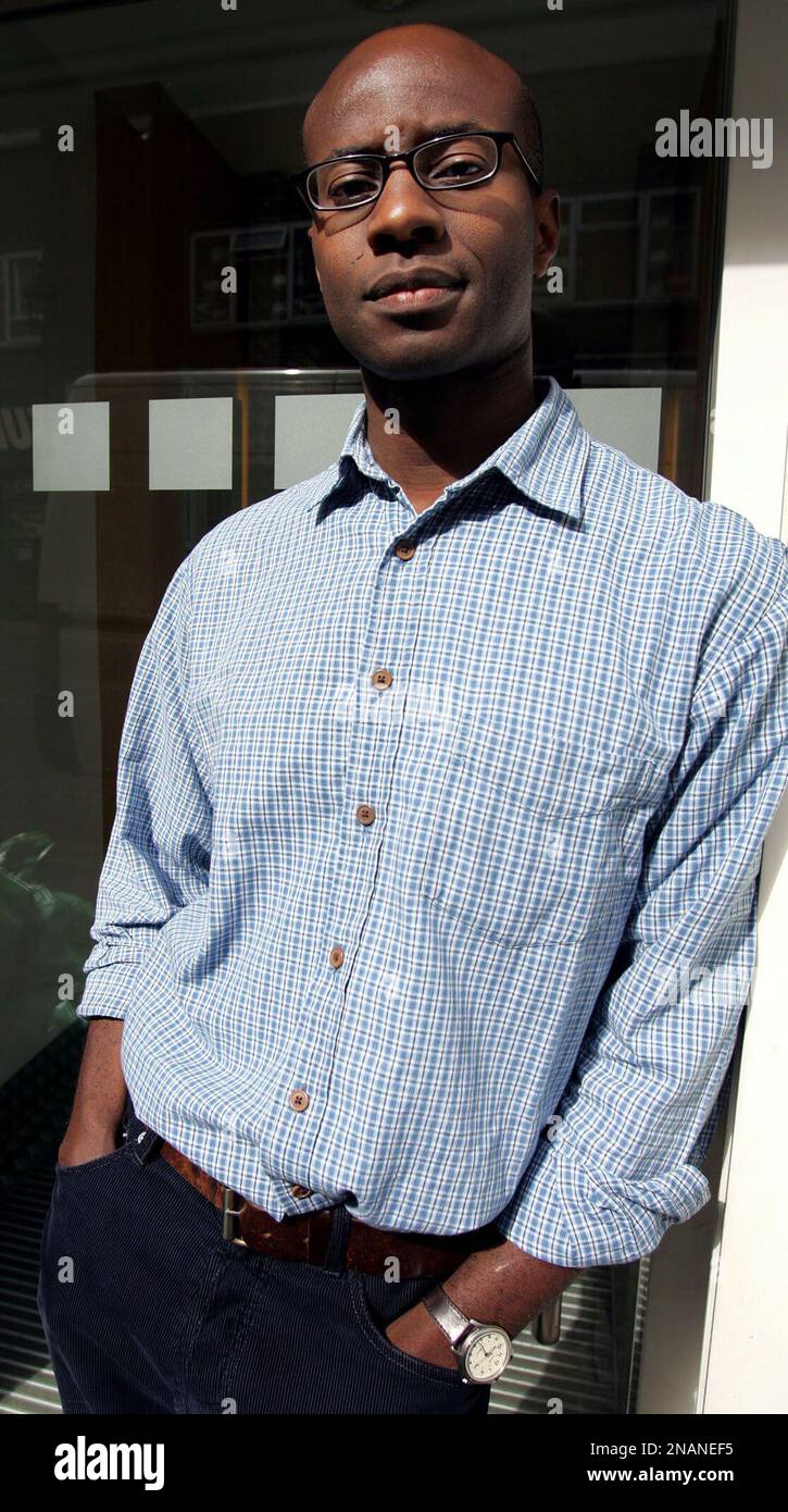 Author Segun A. Afolabi stands in central London, Tuesday July 5, 2005 ...