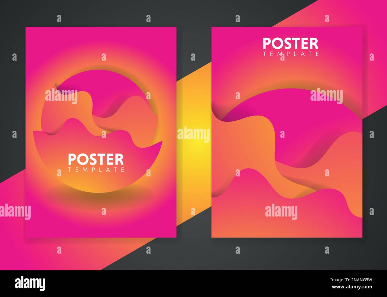Abstract dynamic gradient graphic elements in modern style. Orange ...