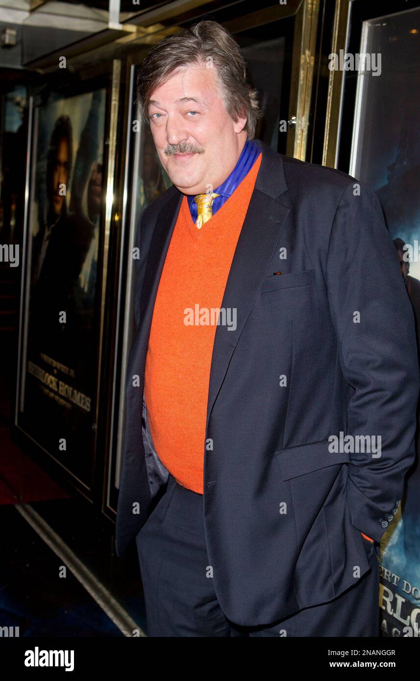 Actor Stephen Fry arrives for the European Premiere of Sherlock Holmes ...