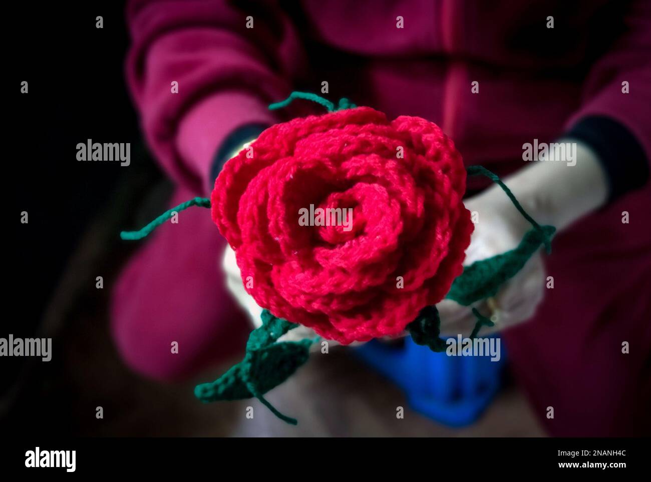 Kathmandu, Bagmati, Nepal. 13th Feb, 2023. A woman prepares a woolen ...