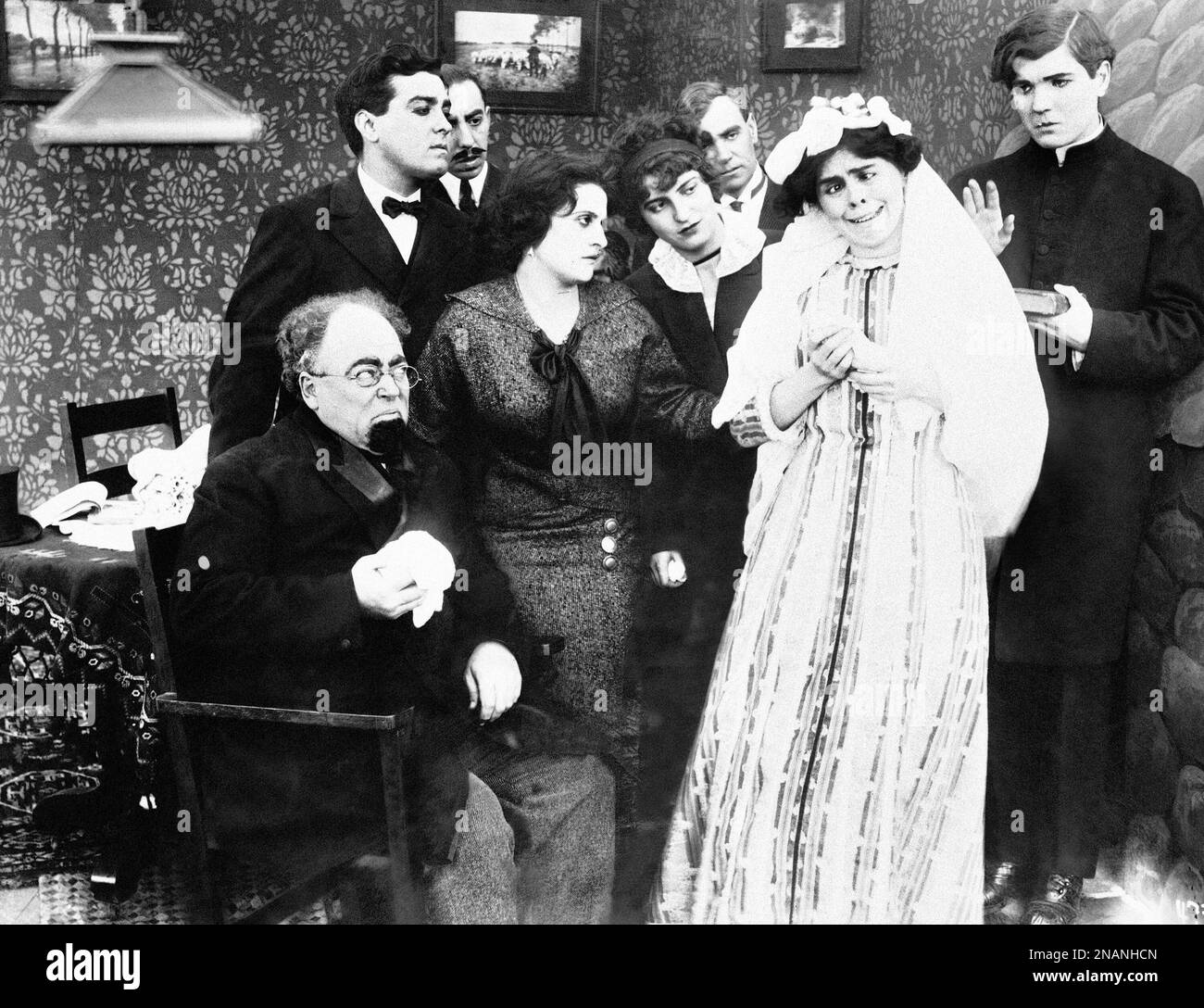 Scene from an early day silent film in an undated photo. Location ...