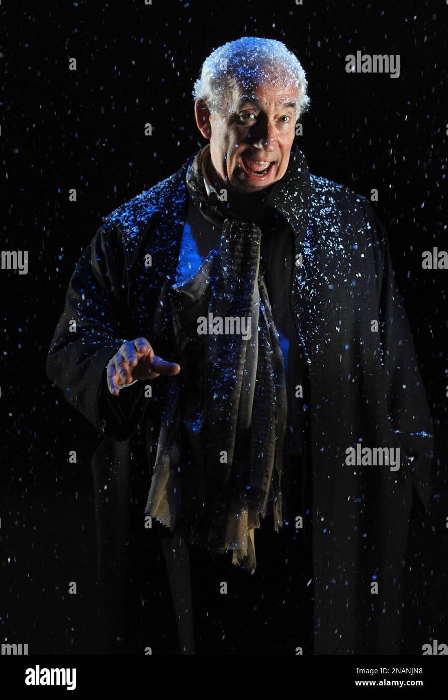 British actor Simon Callow performs a scene on stage from A Christmas ...