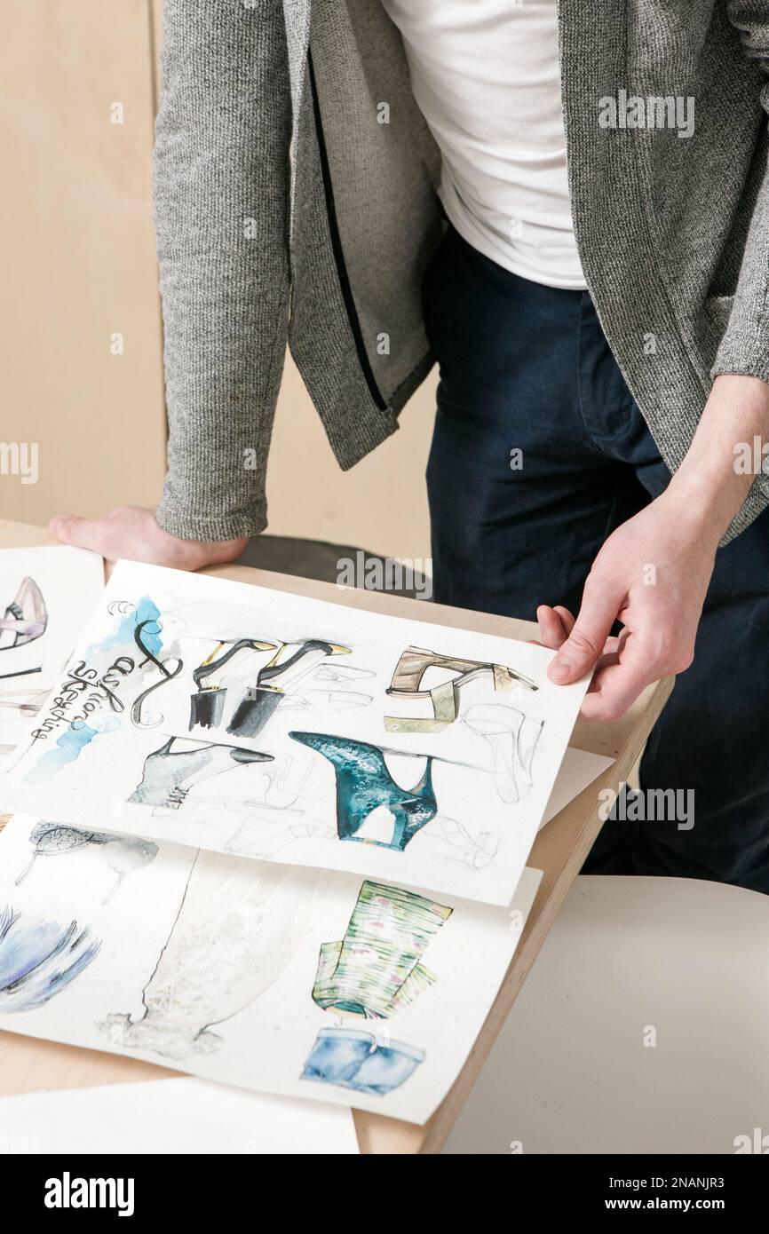 Sketch standing man hands hi-res stock photography and images - Alamy