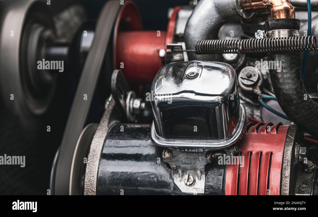 old car engine runing, close view Stock Photo - Alamy